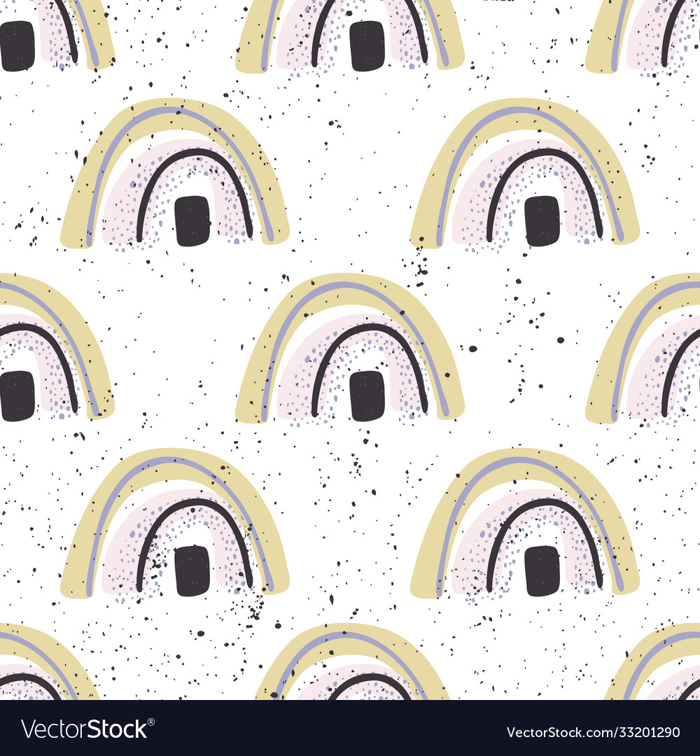 Rainbow pink abstract seamless pattern in vintage Vector Image