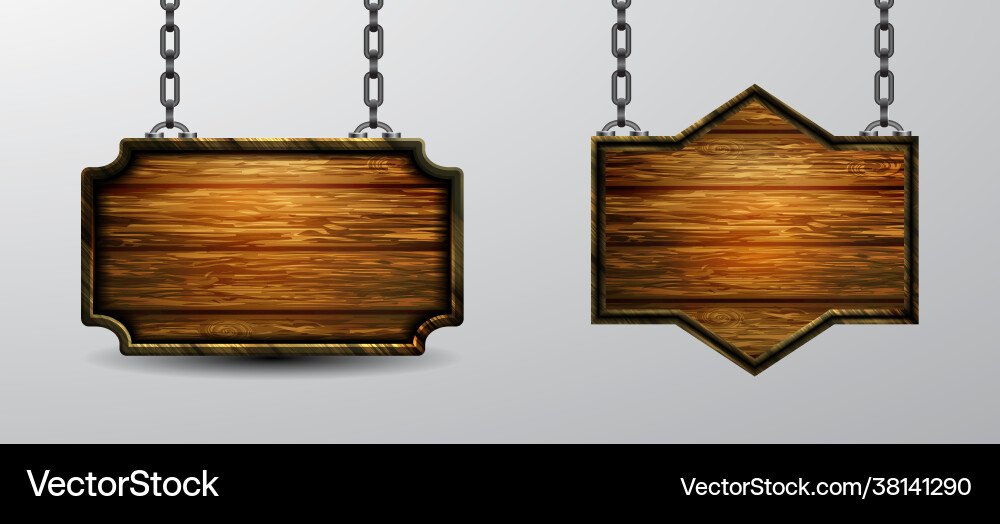 Realistic wooden signboard Royalty Free Vector Image