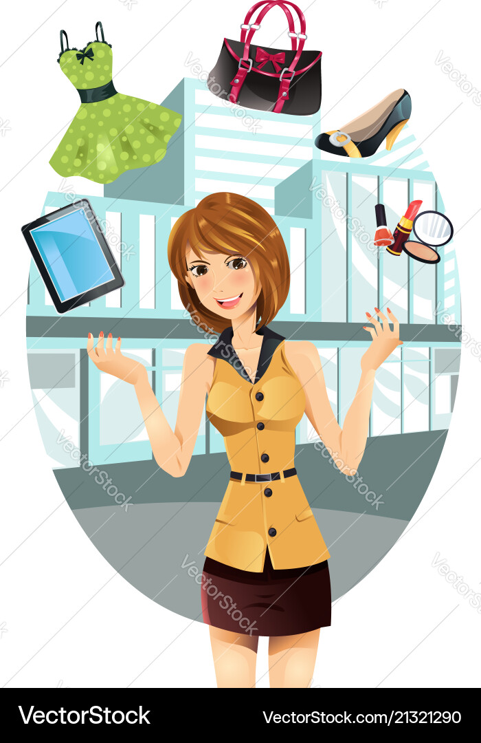 Shopping woman Royalty Free Vector Image - VectorStock