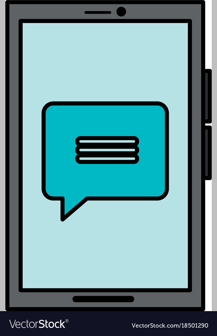 Smartphone device with speech bubbles Royalty Free Vector