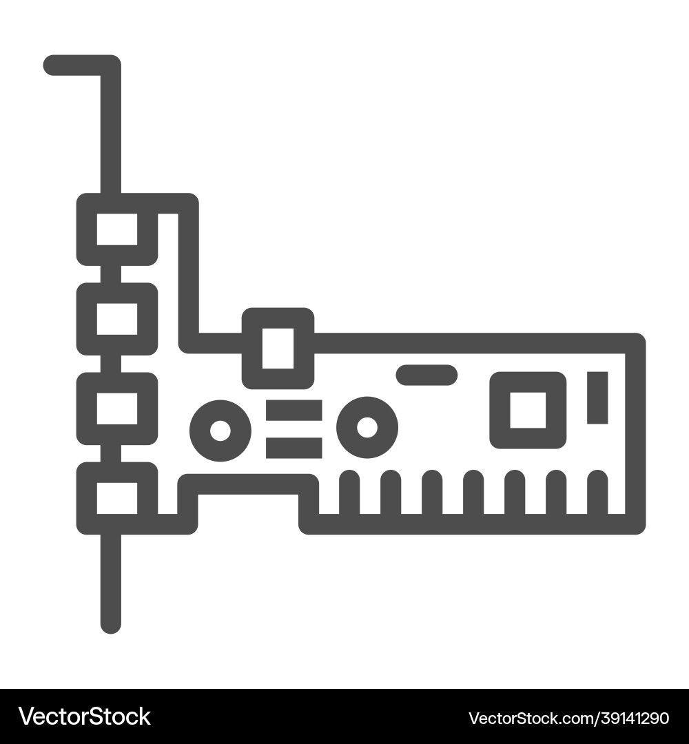Sound card line icon electronics concept audio Vector Image