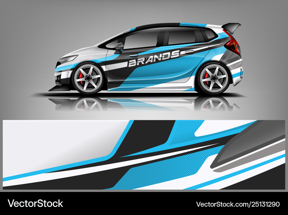 Sport car racing wrap design Royalty Free Vector Image
