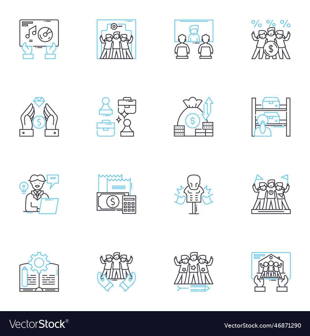 Task force linear icons set enforcement security Vector Image
