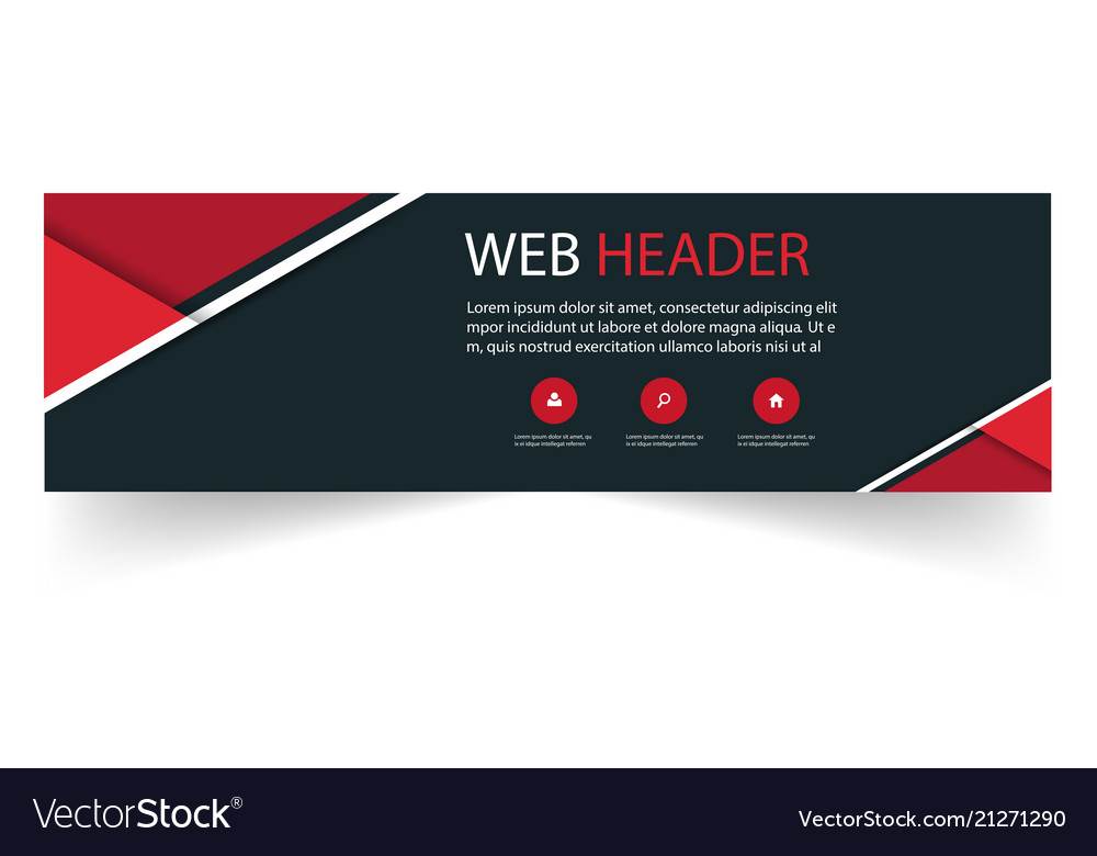 Web header modern red black design black Vector Image