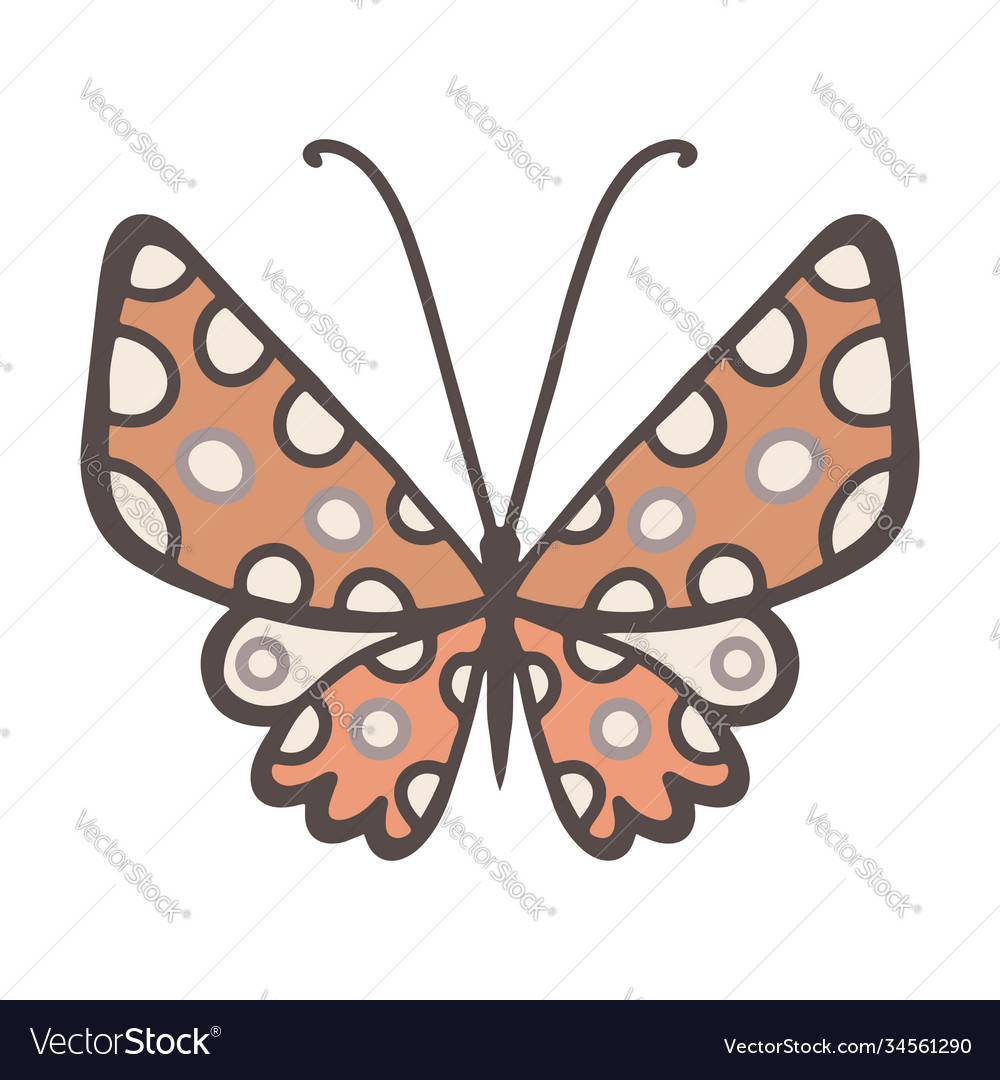 With polka dot butterfly cute Royalty Free Vector Image
