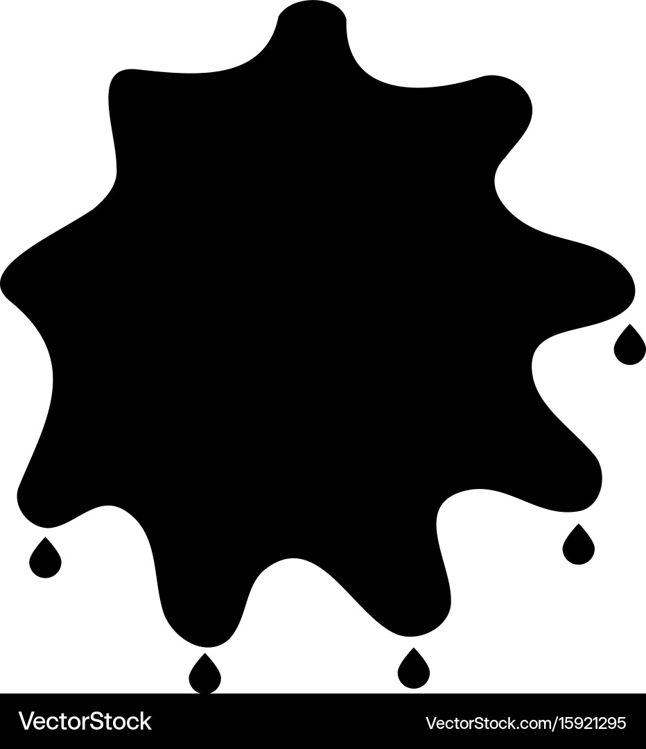 Abstract ink blot black color icon Royalty Free Vector Image