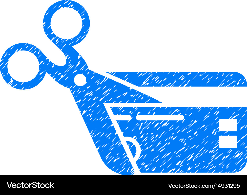 Cut credit card grunge icon Royalty Free Vector Image