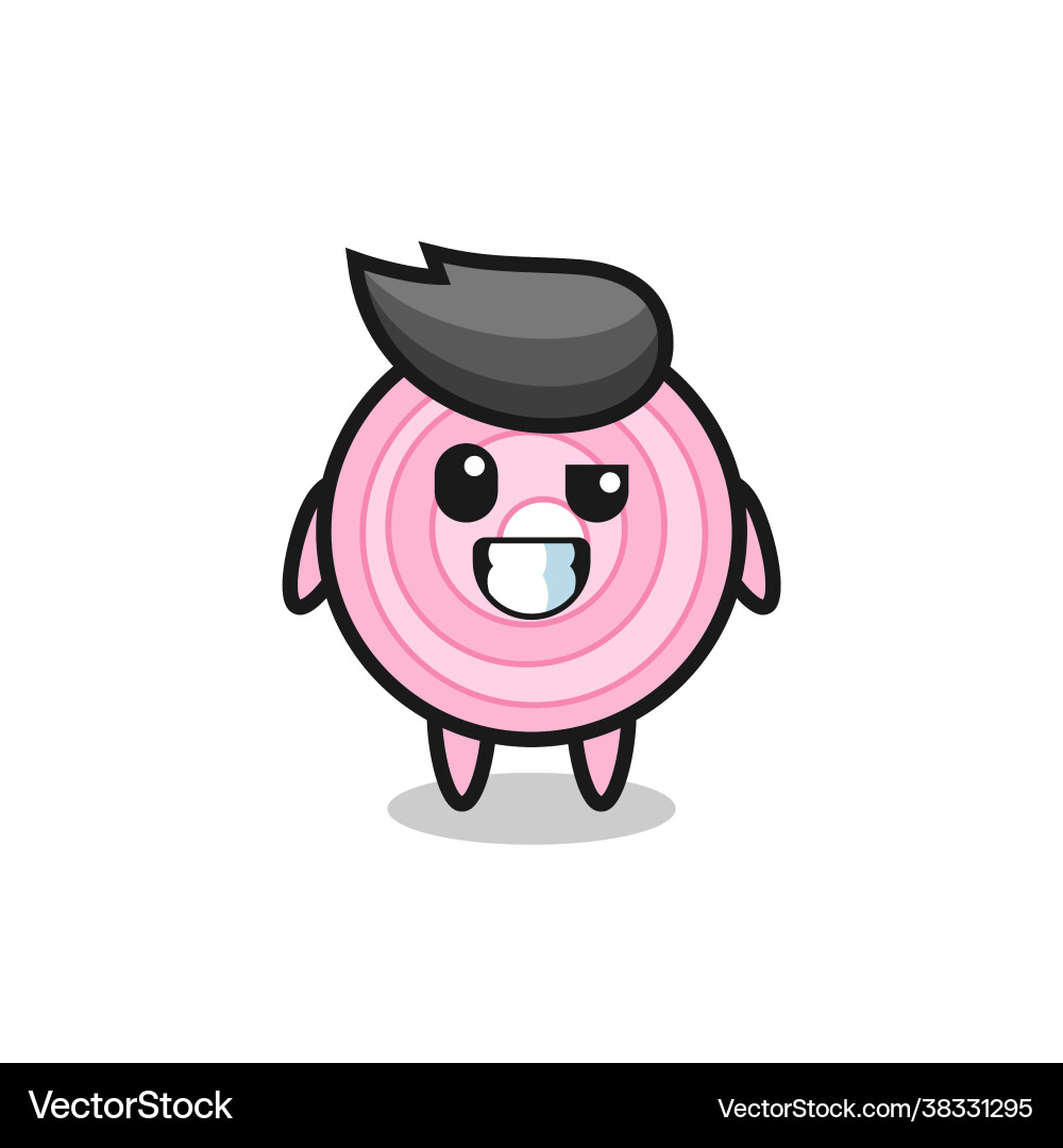 Cute onion rings mascot with an optimistic face Vector Image