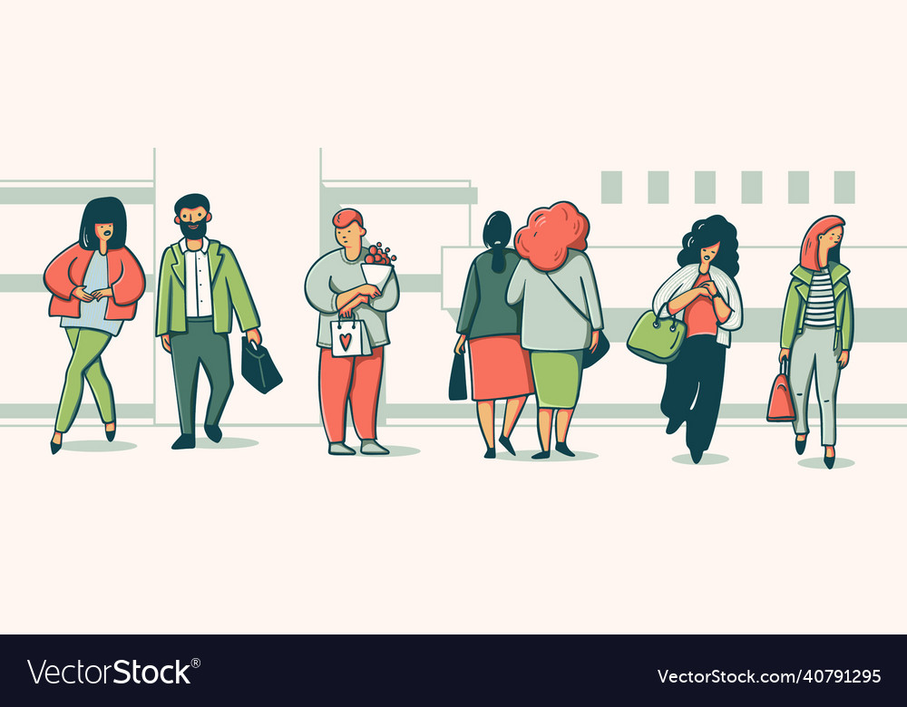 People in the city Royalty Free Vector Image - VectorStock