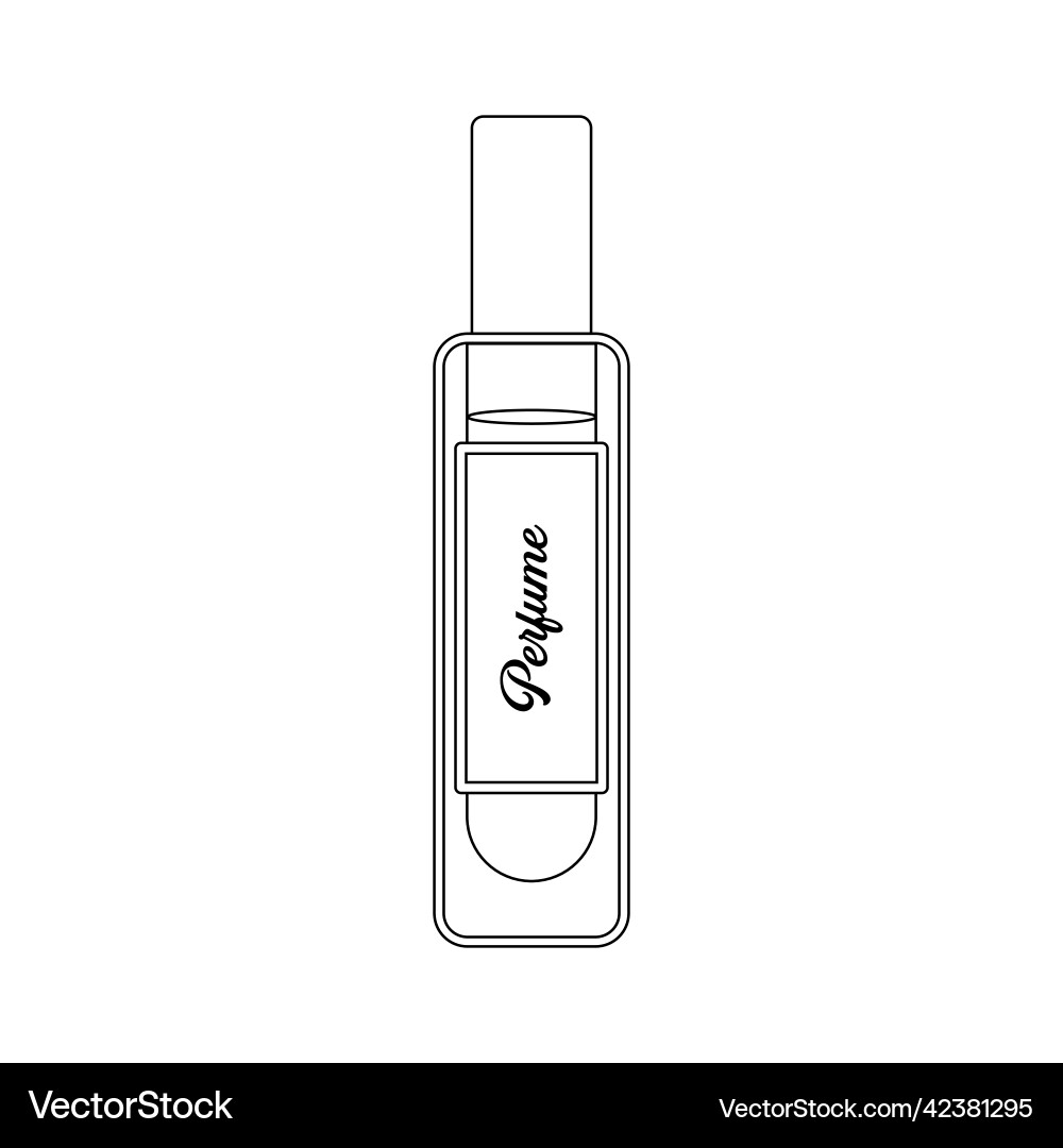 Perfume outline icon on isolated white background Vector Image