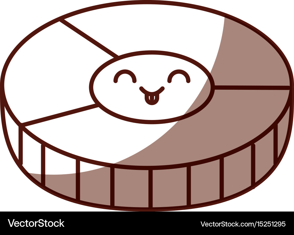 Salmon slice kawaii character Royalty Free Vector Image