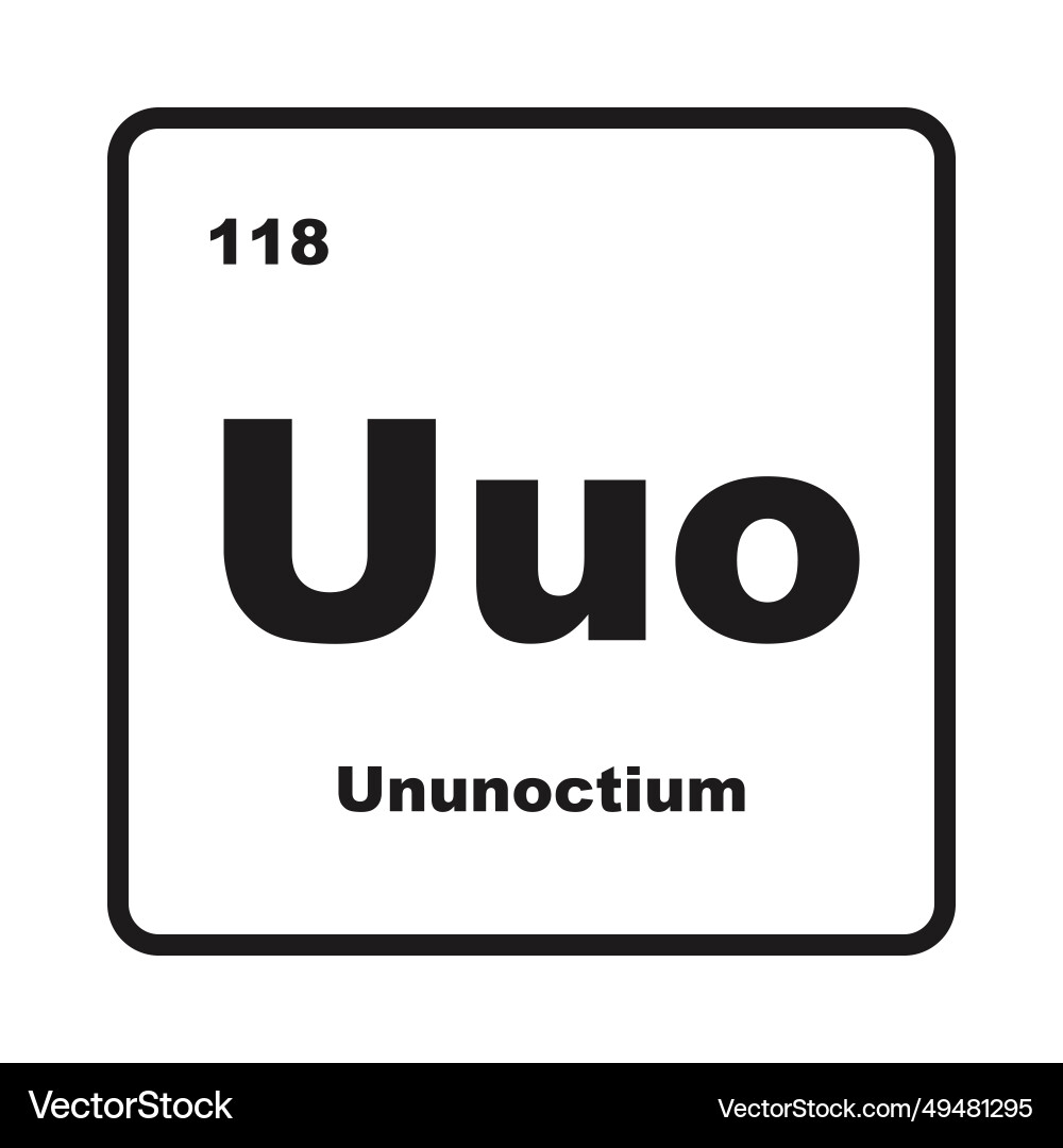 Ununoctium chemistry icon Royalty Free Vector Image