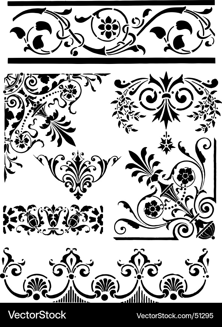 Vintage grunge design motifs Royalty Free Vector Image