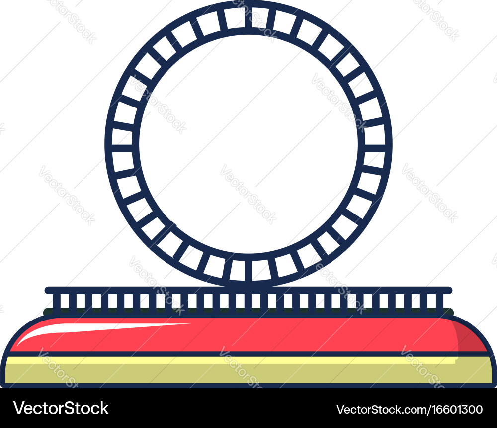 Attraction wheel icon cartoon style Royalty Free Vector