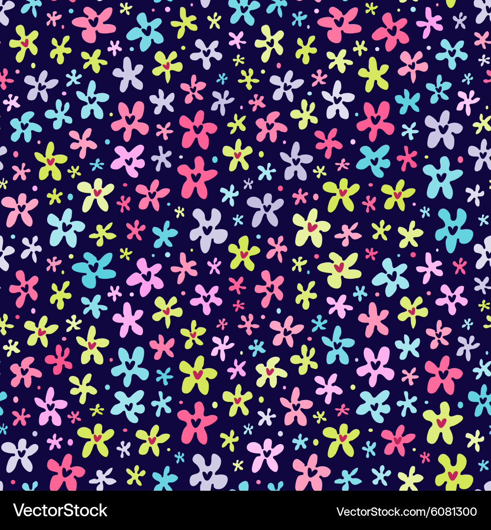 Floral seamless pattern with little bright flowers