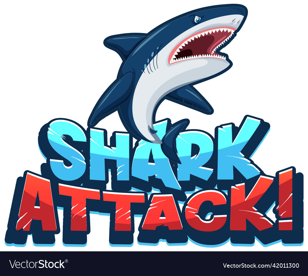 Font design for words shark attack Royalty Free Vector Image