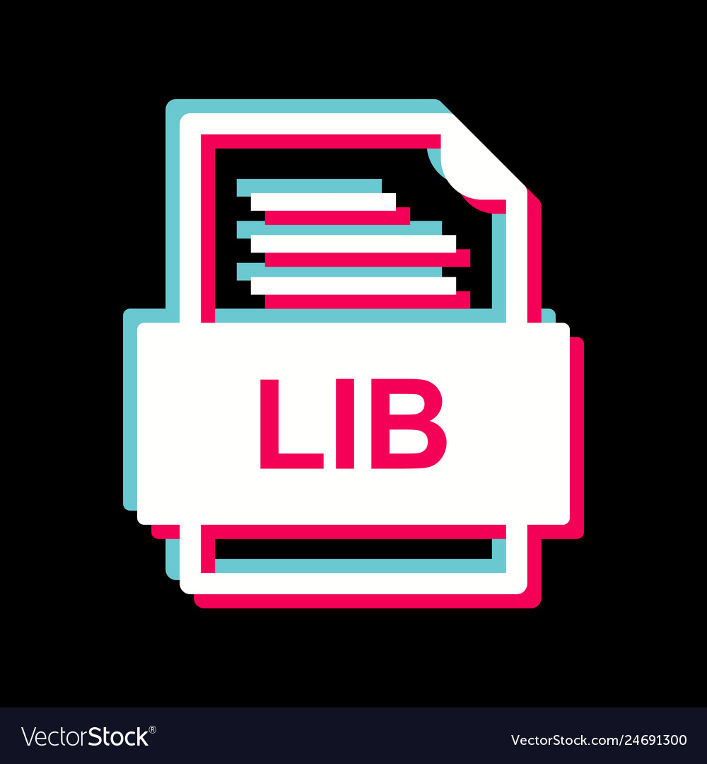 Lib file document icon Royalty Free Vector Image