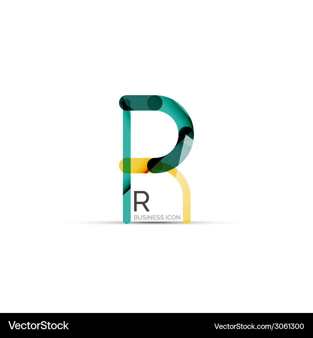 Minimal R font or letter logo design Royalty Free Vector