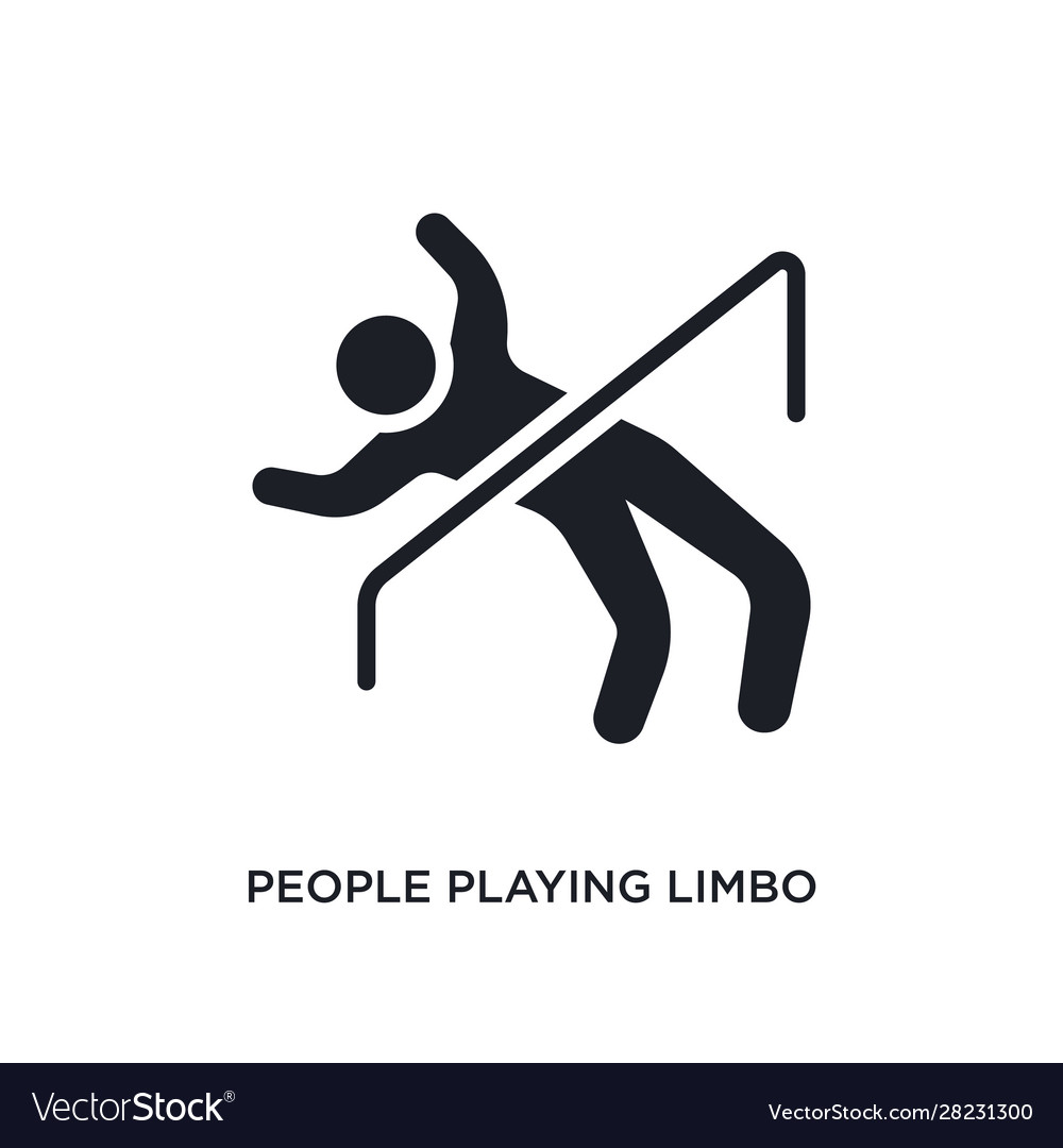 People playing limbo isolated icon simple element Vector Image