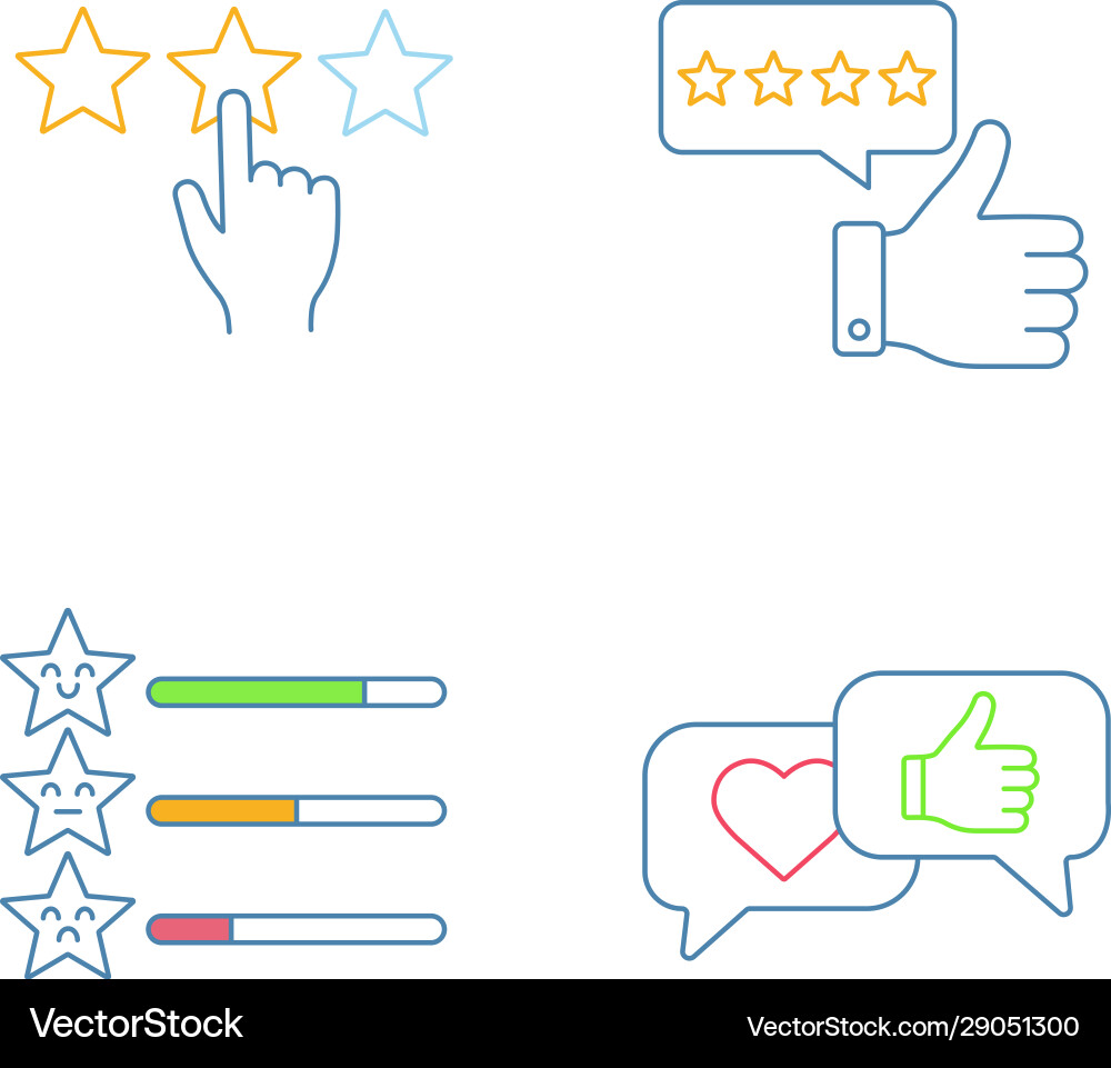 Rating color icons set Royalty Free Vector Image