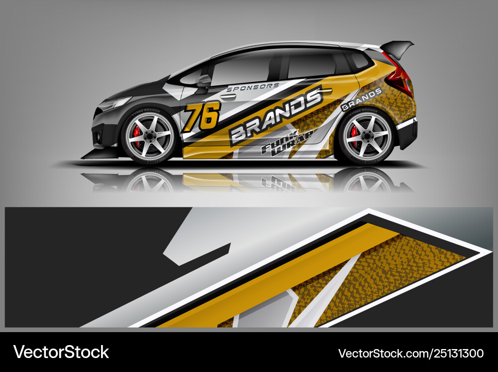 Sport car racing wrap design Royalty Free Vector Image