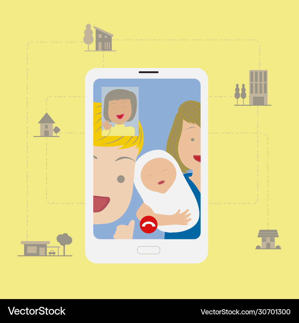 Stay connected in newborn moment Royalty Free Vector Image