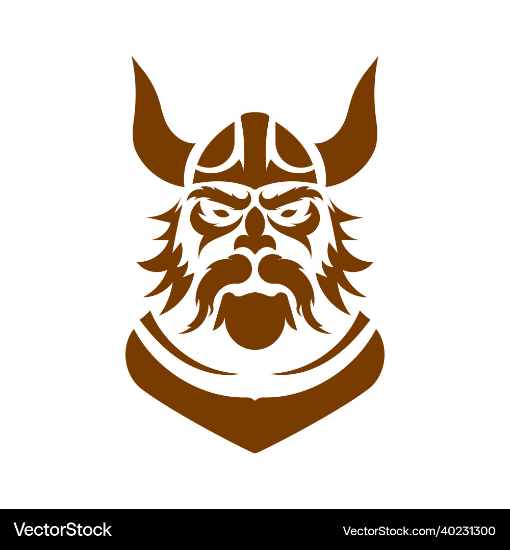 Viking head image of bearded warrior Royalty Free Vector