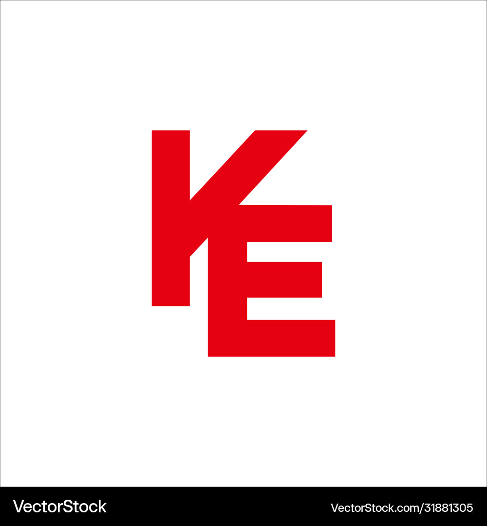 Abstract letter ke simple linked geometric symbol Vector Image