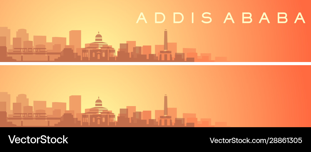 Addis ababa beautiful skyline scenery banner Vector Image