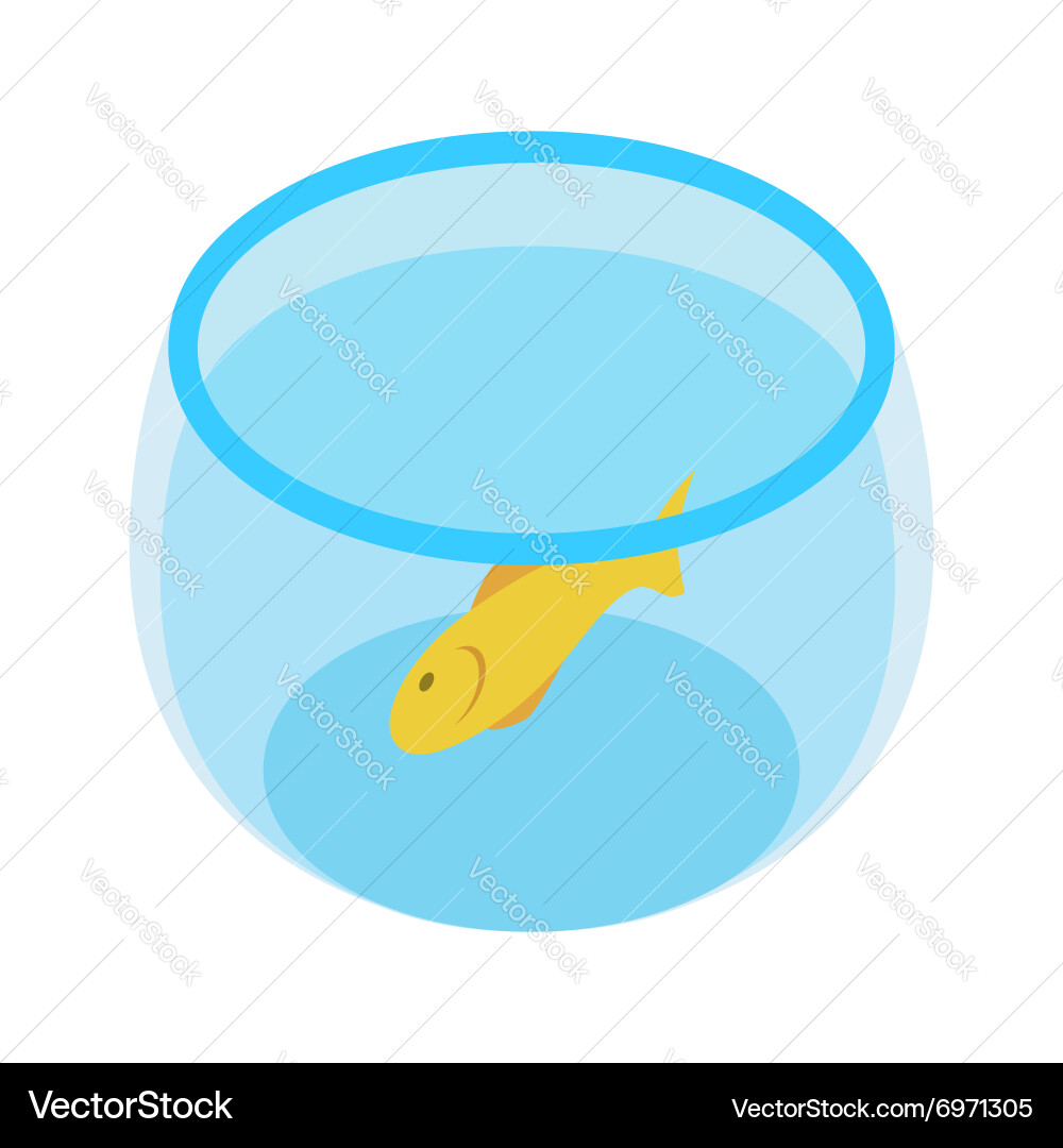 Aquarium with goldfish isometric 3d icon Vector Image