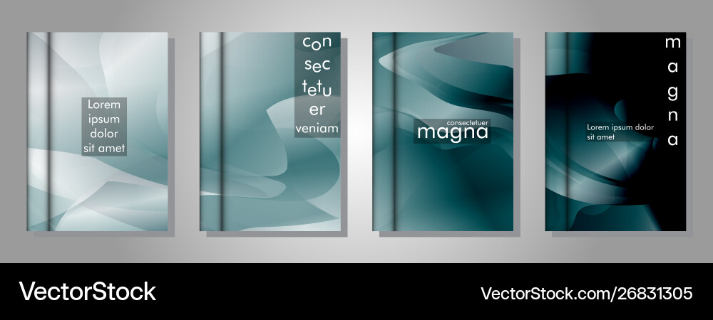 Book collection with abstract liquid patterns Vector Image