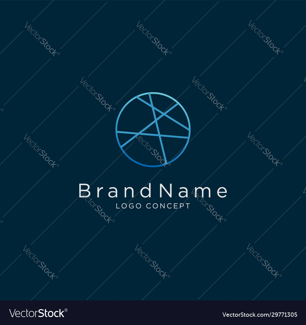 Circle tech logo advanced analysis data base Vector Image