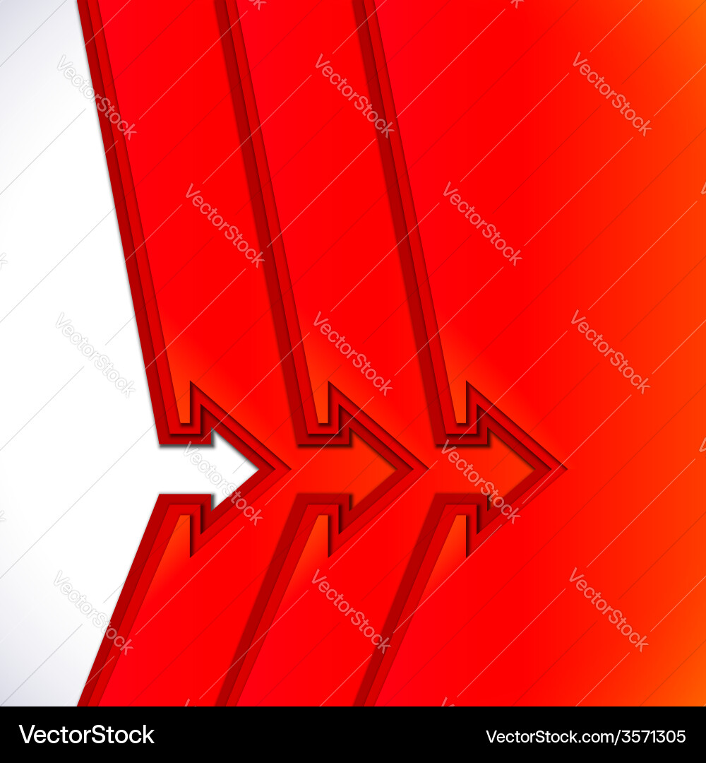 Colorful arrows with red cut paper layers Vector Image