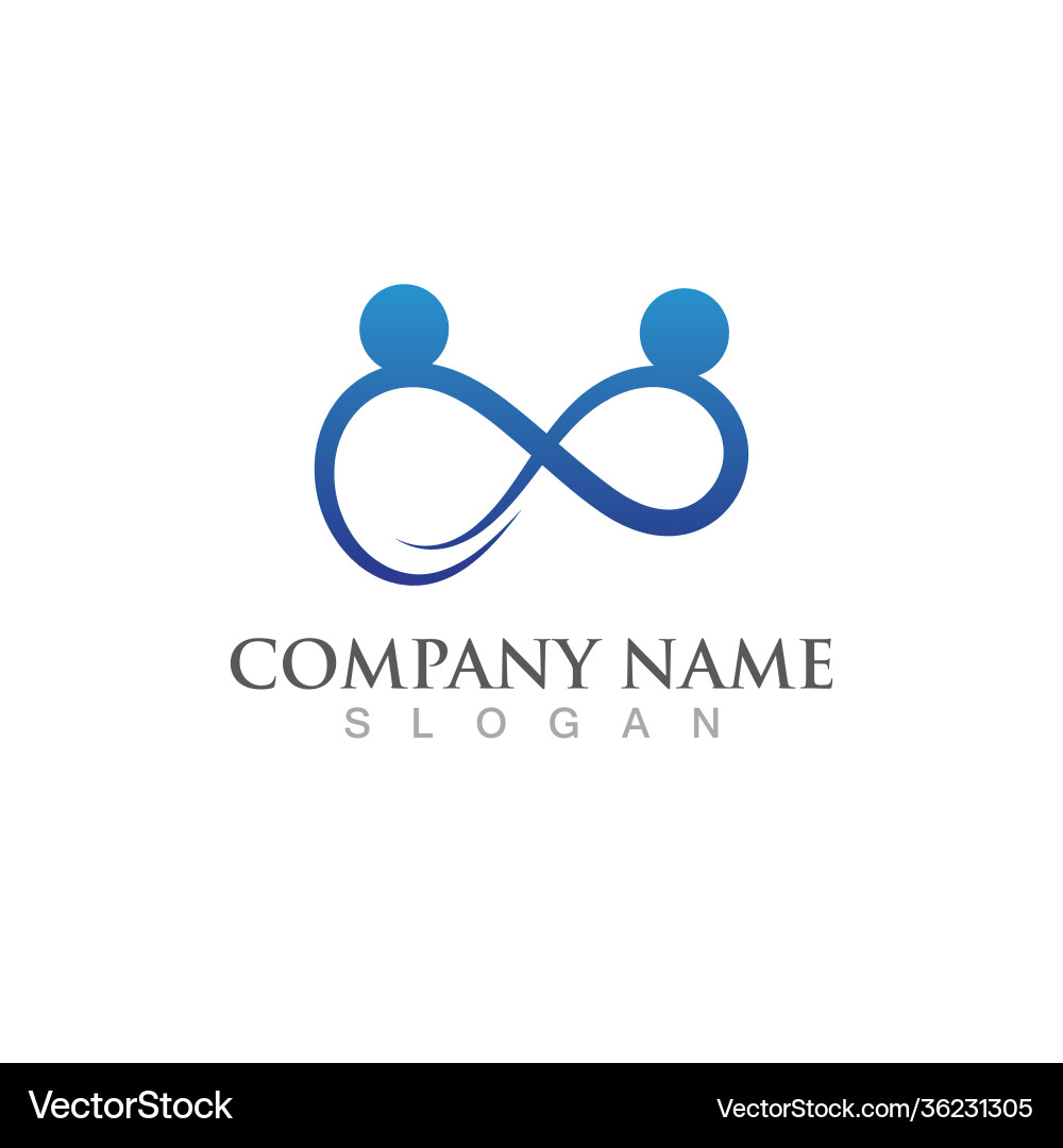 Family care infinity logo template Royalty Free Vector Image