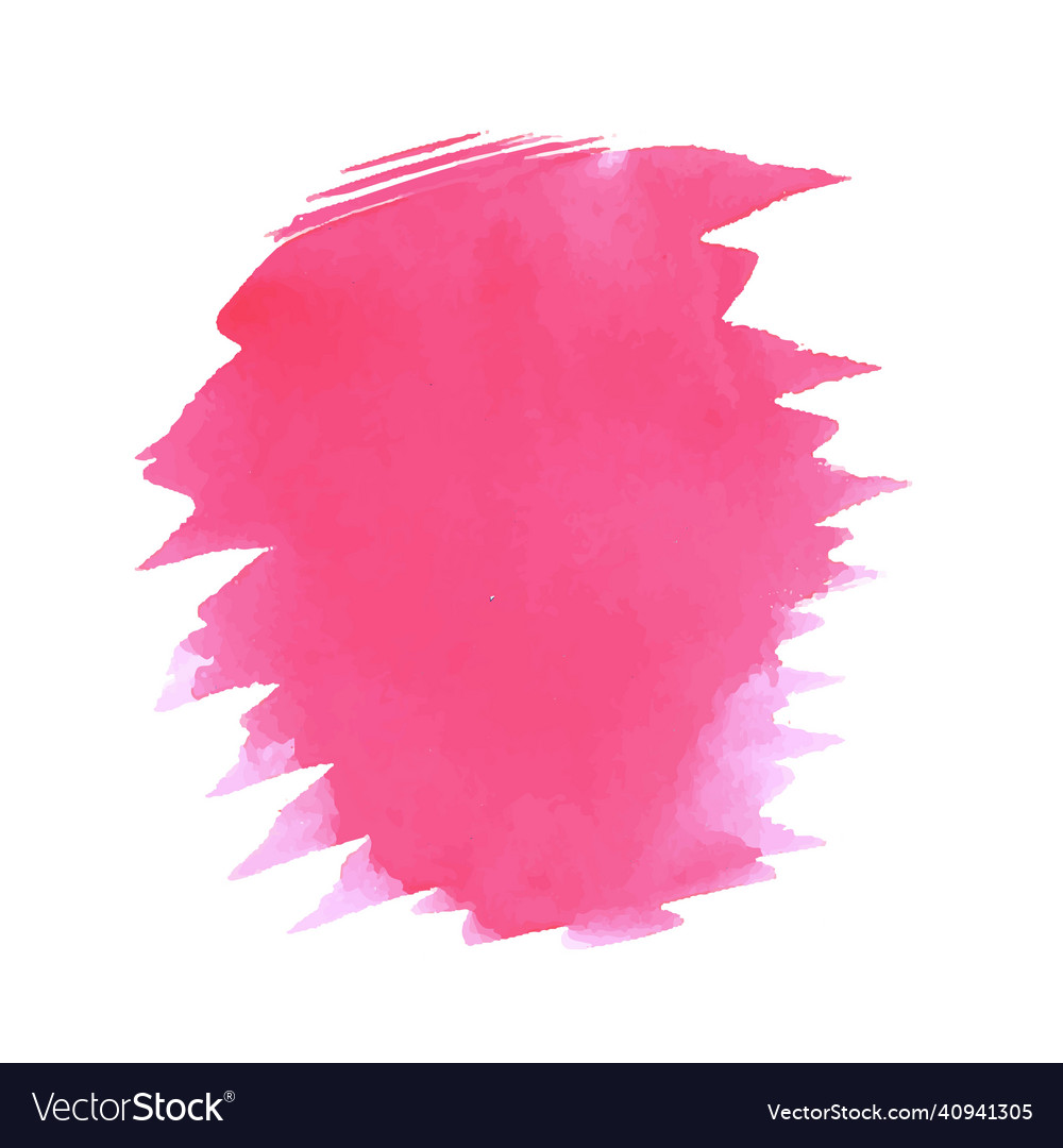 Hand draw pink brush stroke watercolor design Vector Image