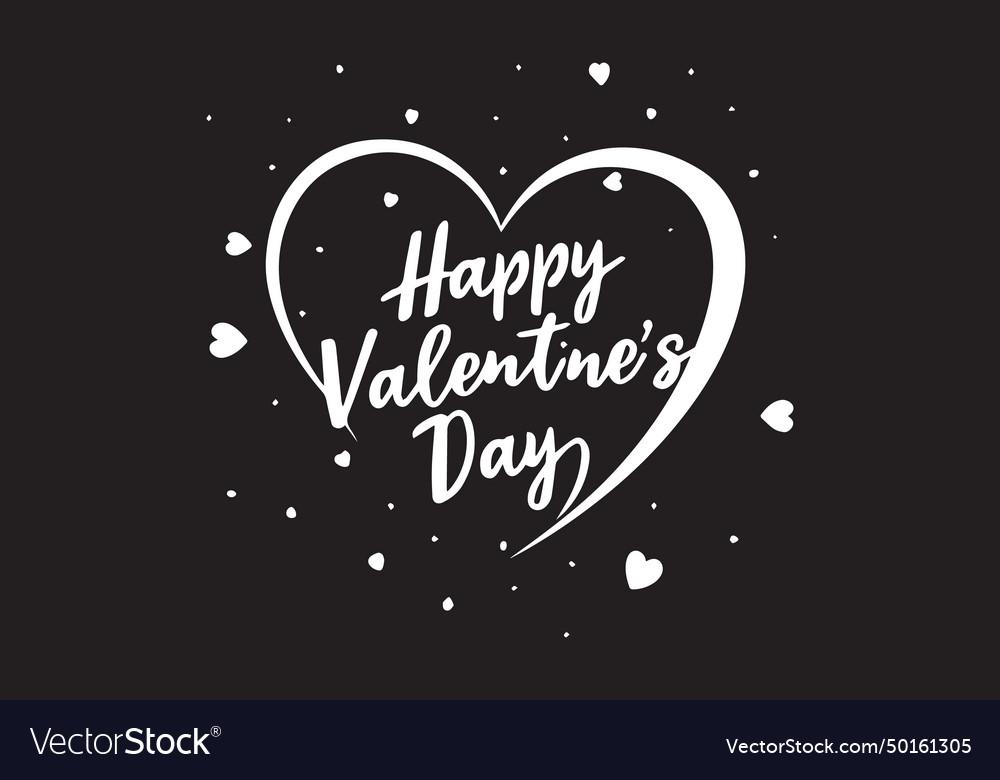Happy Valentines Day Text Card Royalty Free Vector Image