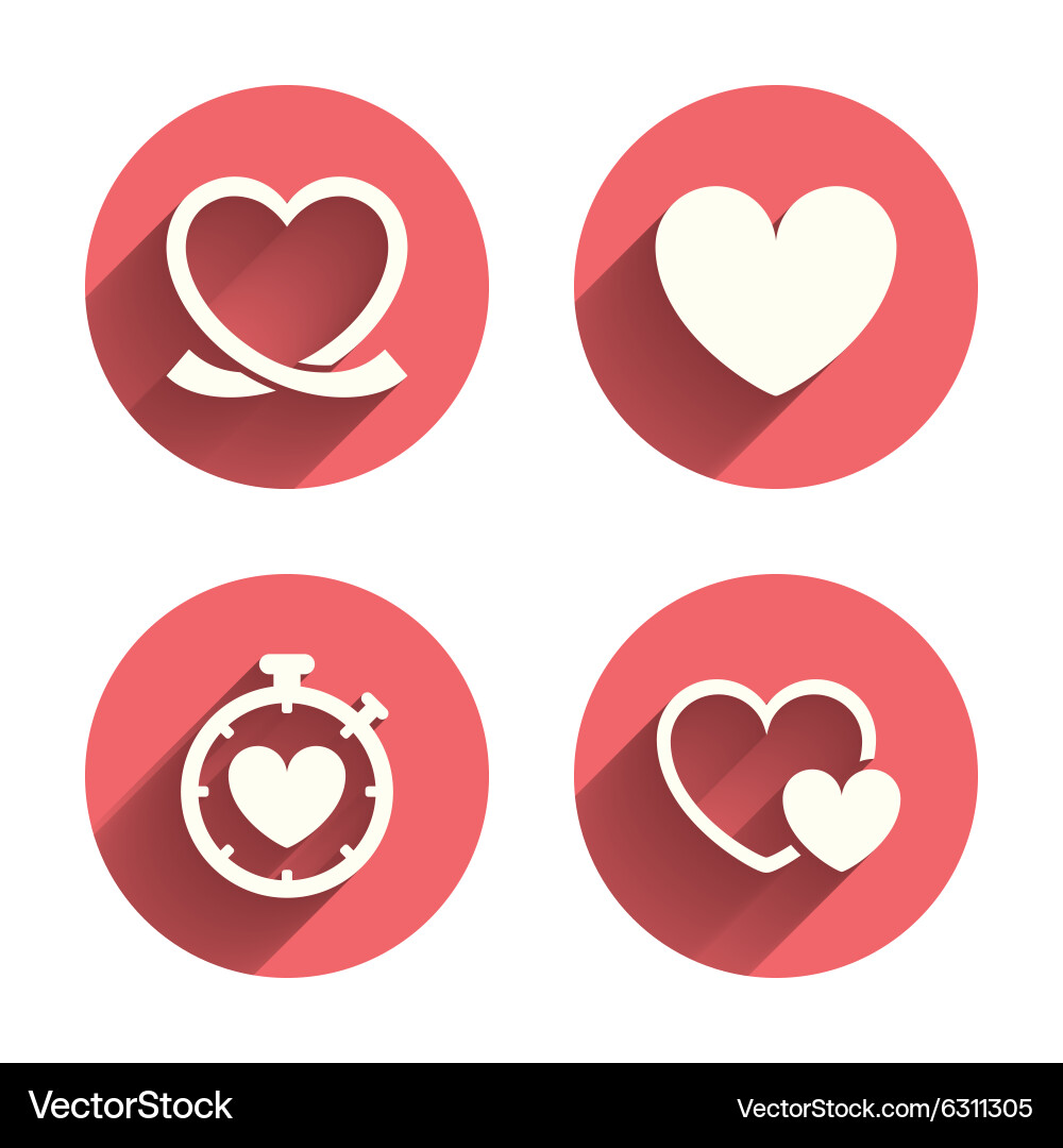 Heart ribbon icon timer stopwatch symbol Vector Image