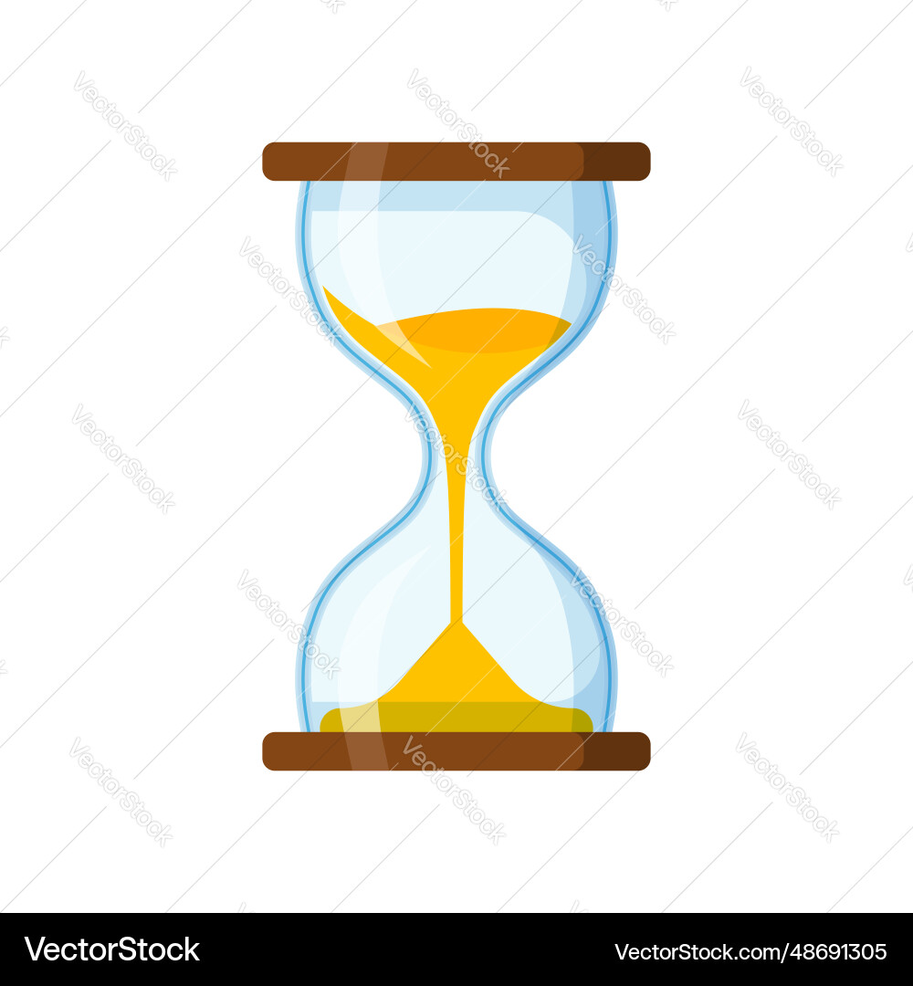 Hourglass icon in flat style sandglass Royalty Free Vector