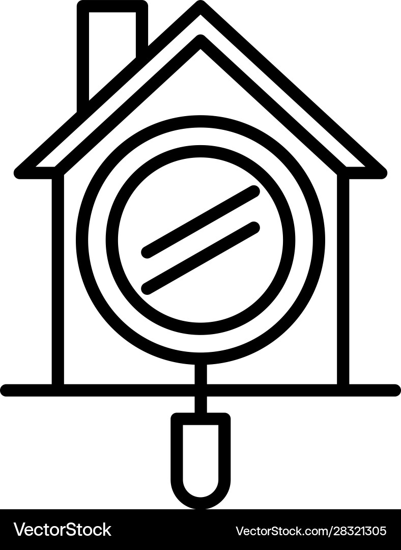 House front facade with magnifying glass Vector Image
