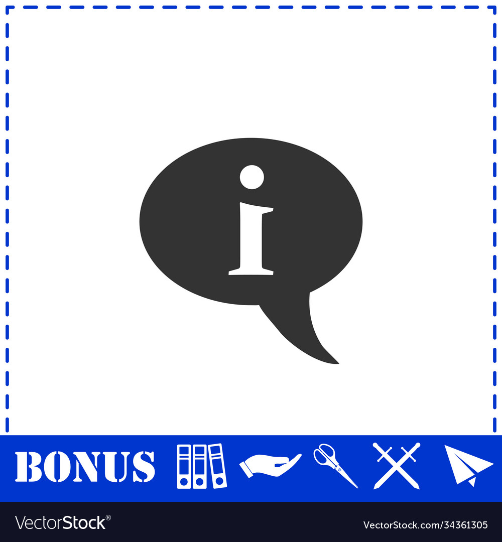 Information icon flat Royalty Free Vector Image