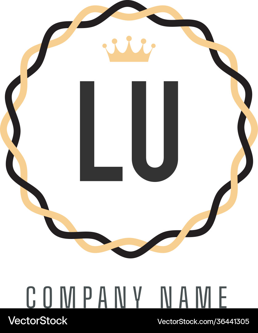 Initial letter lu king logo concept vintage logo Vector Image