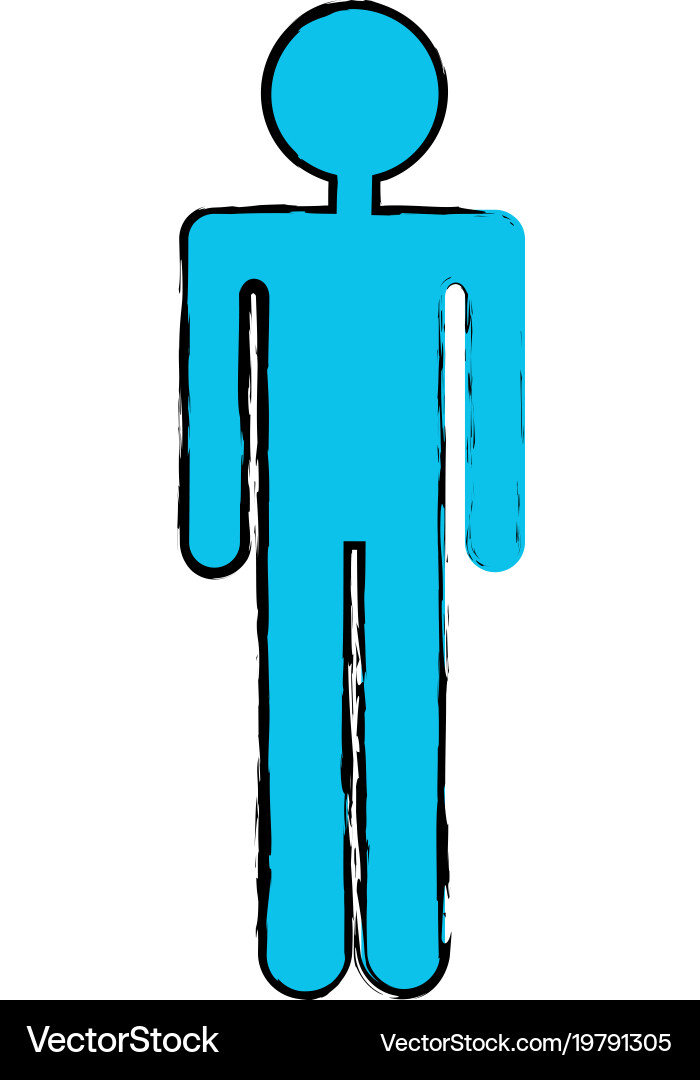 Male human figure silhouette Royalty Free Vector Image