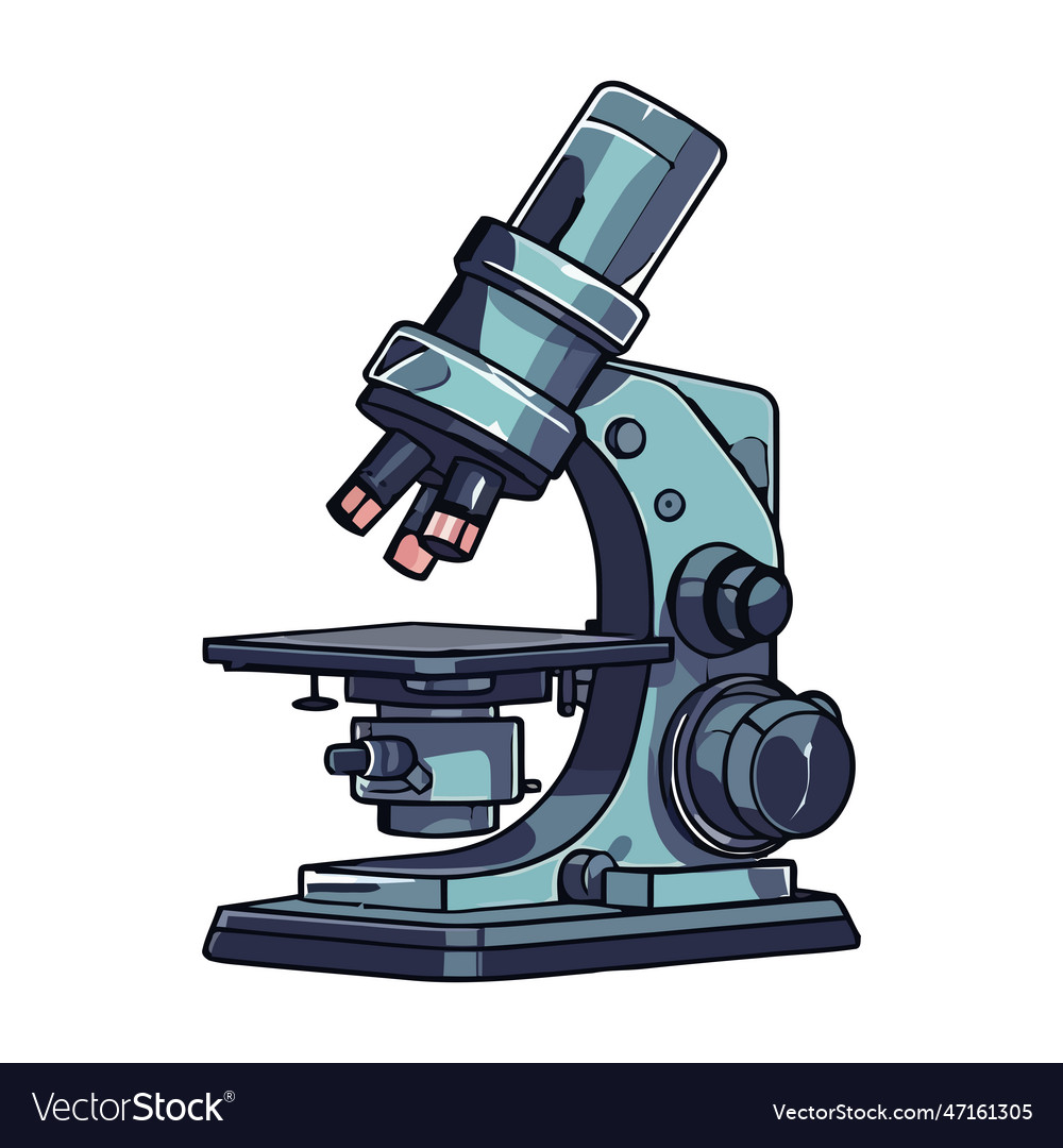 Microscope technology in lab Royalty Free Vector Image