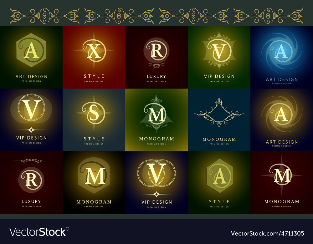 Monogram design elements graceful template Vector Image