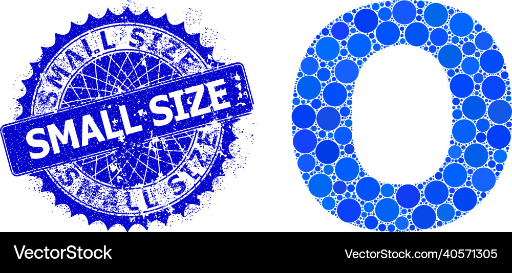 Omicron greek lowercase symbol mosaic Royalty Free Vector