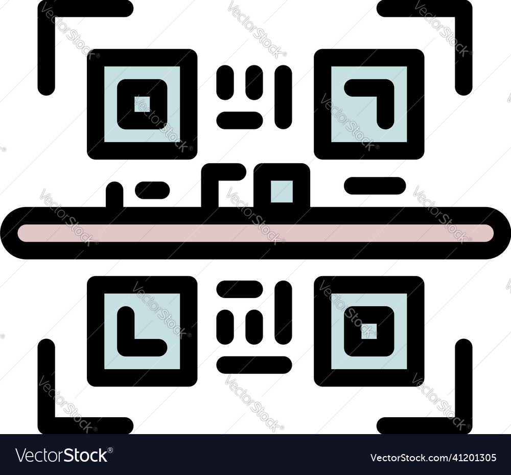Online qr scan icon outline mobile code Royalty Free Vector