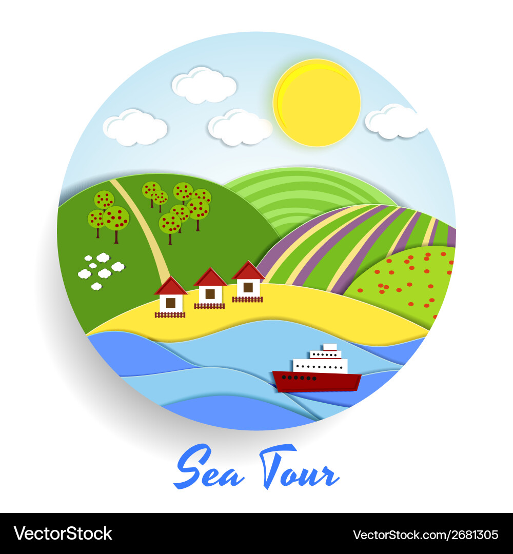 Sea Tour eco emblem Royalty Free Vector Image - VectorStock