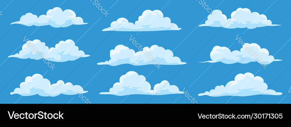 Set cartoon clouds Royalty Free Vector Image - VectorStock