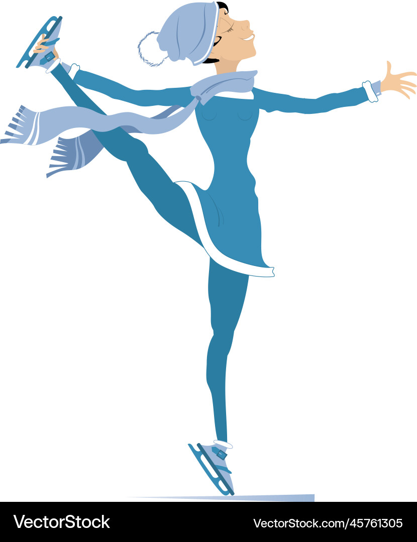 Skating young woman Royalty Free Vector Image - VectorStock