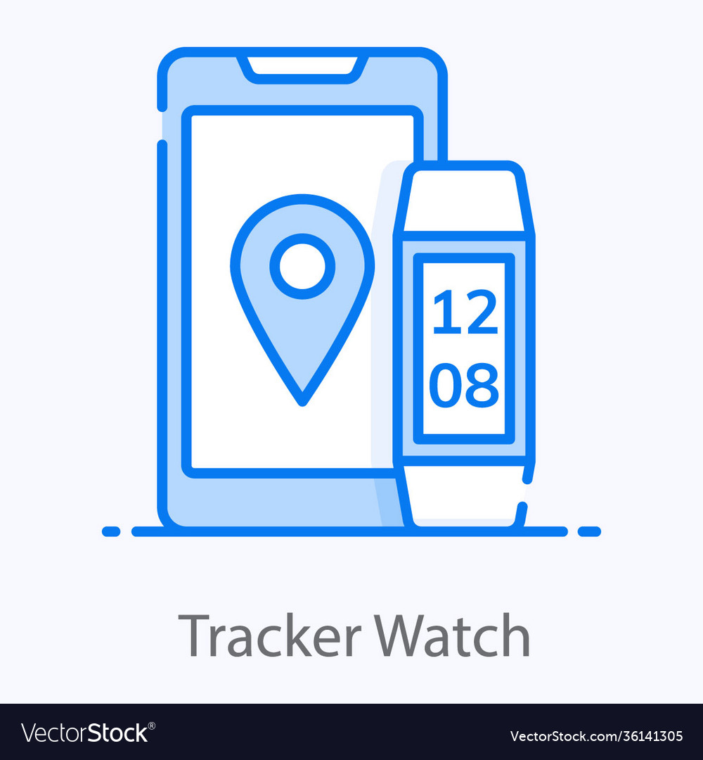 Tracker watch Royalty Free Vector Image - VectorStock